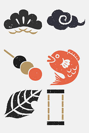 卡通日系和风免扣元素素材下载-众图网