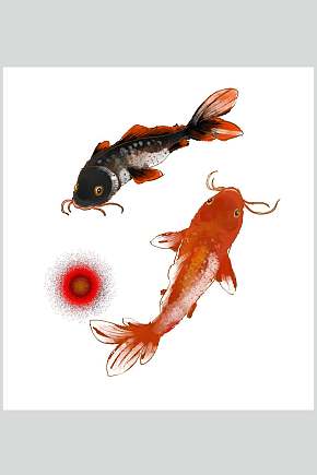 经典锦鲤鲤鱼设计元素素材模板下载-编号1781721-众图网