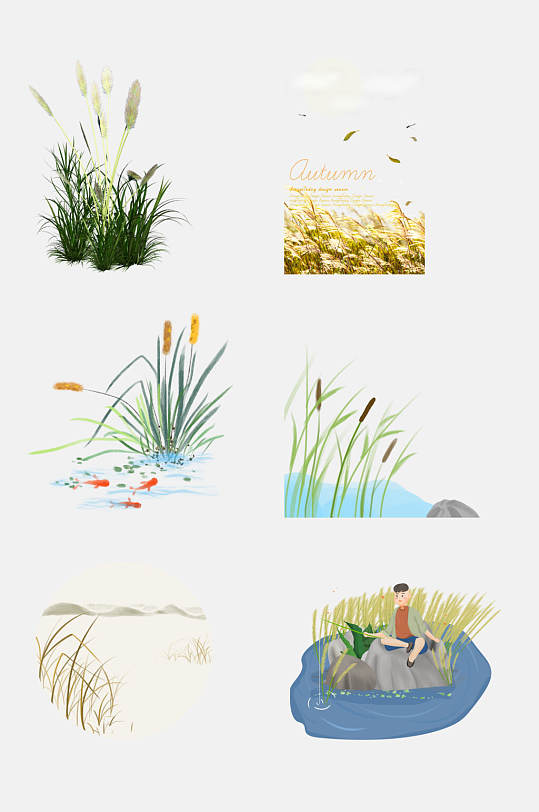 狗尾巴草芦苇飞鸟背景免扣素材模板下载-编号2256914-众图网