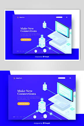 蓝色科技未来登录页矢量素材素材下载-众图网