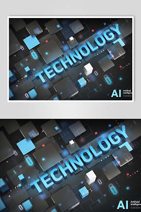 发光英文AI科技素材素材下载-众图网