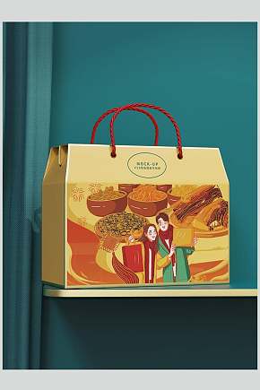 手提礼盒新年礼盒红包对联样机素材下载-众图网