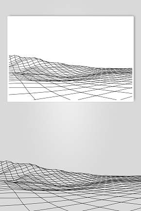 抽象黑白远密近疏网格地形矢量素材素材下载-众图网