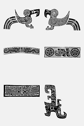 小鸟黑色简约商周青铜纹样免抠素材素材下载-众图网