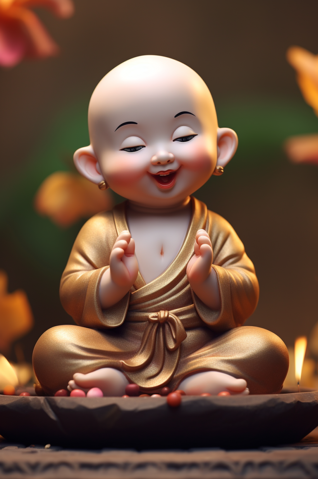 AI数字艺术禅意茶宠小和尚模型模板下载-编号5218982-众图网