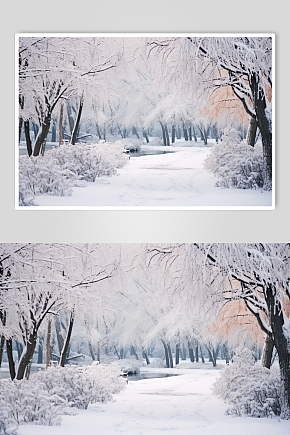 AI数字艺术冬季大雪风景图素材下载-众图网