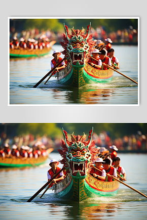 AI数字艺术端午节龙舟照片素材下载-众图网