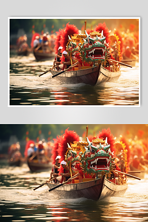 AI数字艺术端午节龙舟照片素材下载-众图网