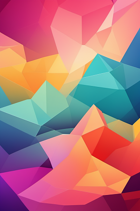 AI数字艺术多边形几何色块渐变背景图素材下载-众图网