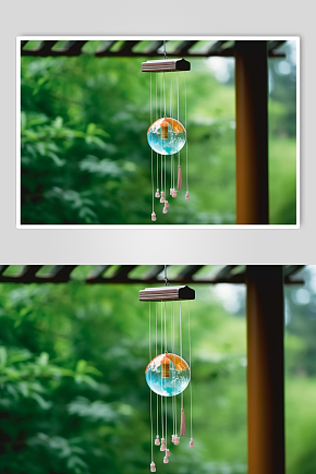 AI数字艺术简约小清新风铃摄影图片模板下载-编号4937337-众图网