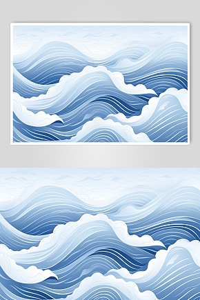 AI数字艺术国风线条纹理波浪水纹花纹元素模板下载-编号5671725-众图网