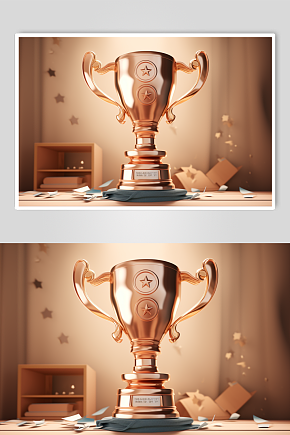 AI数字艺术C4D获奖冠军奖杯奖励模型素材下载-众图网