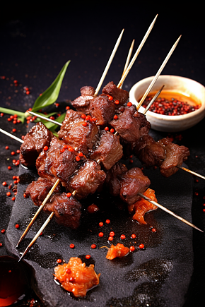 AI数字艺术烤肉串烧烤美食摄影图素材下载-众图网