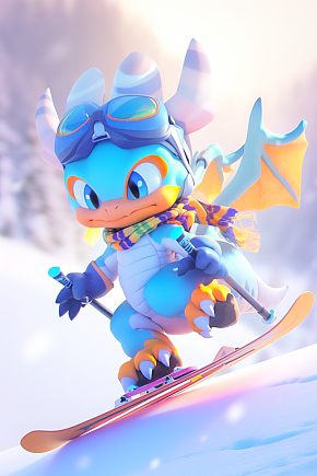 AI数字艺术二十四节气龙卡通动物模型素材下载-众图网