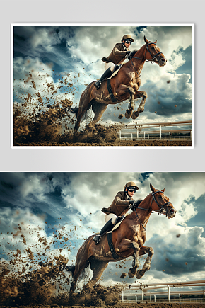 AI数字艺术马场骑马奔跑马术人物摄影图片素材下载-众图网