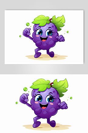 AI数字艺术拟人卡通葡萄水果插画模板下载-编号5461855-众图网