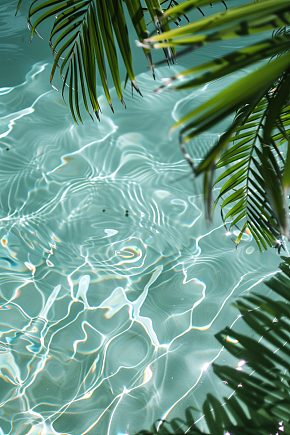 AI数字艺术夏季清爽水面泳池俯拍背景图素材下载-众图网