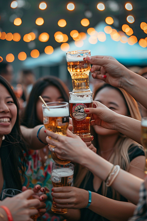 数字艺术啤酒节喝啤酒派对人物摄影图素材下载-众图网