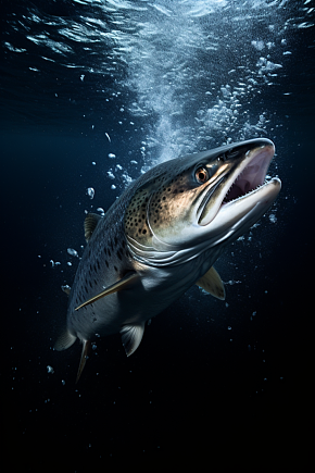 AI数字艺术三文鱼图片素材下载-众图网