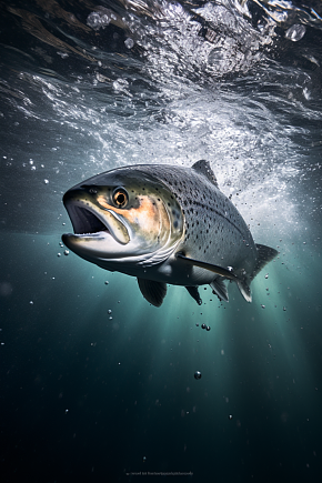 AI数字艺术三文鱼图片素材下载-众图网