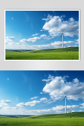 AI数字艺术山顶风力发电机摄影图素材下载-众图网