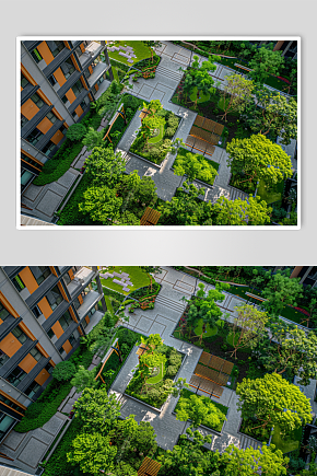 AI数字艺术地产小区社区绿化公园摄影图素材下载-众图网