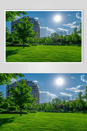 AI数字艺术地产小区社区绿化公园摄影图素材下载-众图网