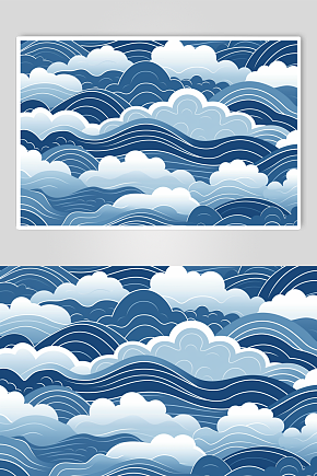 AI数字艺术横版中国风水纹波浪花纹背景图素材下载-众图网