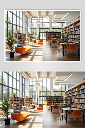 AI数字艺术图书馆场景摄影图模板下载-编号5562048-众图网