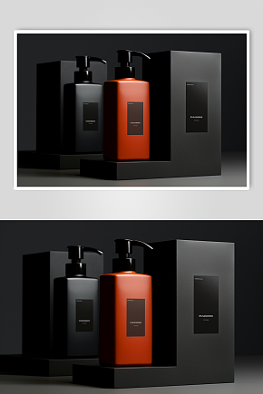 AI数字艺术洗发水沐浴露瓶型样机效果图素材下载-众图网