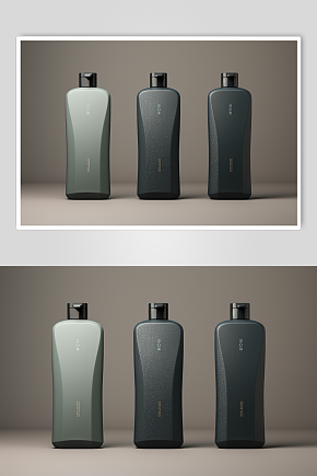 AI数字艺术洗发水沐浴露瓶型样机效果图素材下载-众图网