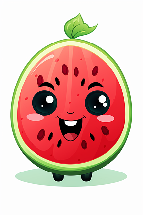 AI数字艺术拟人卡通西瓜水果插画模板下载-编号5452850-众图网