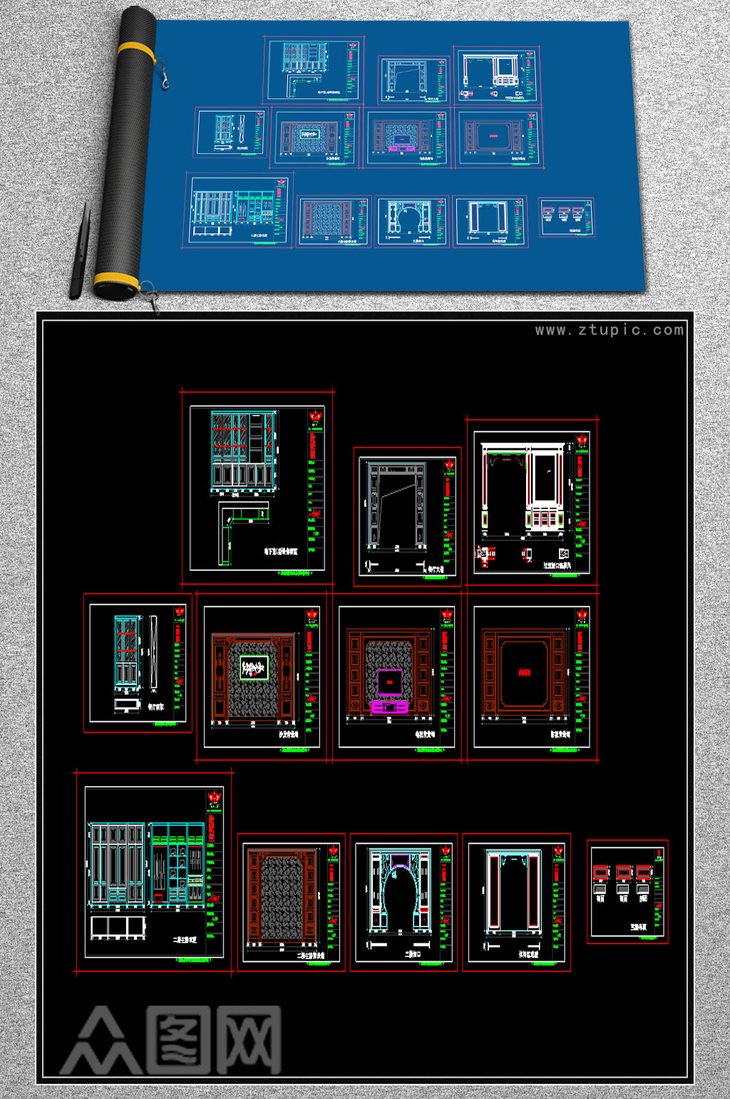 cad图库卧室背景素材_cad图库卧室背景模板_cad图库卧室背景设计图片免费下载-众图网