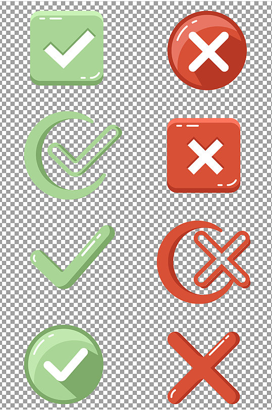 卡通对号符号对勾图标PNG免抠素材素材下载-众图网