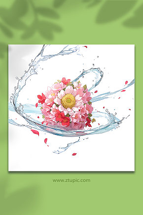 粉色唯美浪漫花朵花束免抠素材97素材下载-众图网