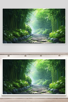 PPT背景图片竹林中国风素材下载-众图网