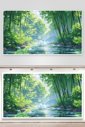 PPT背景图片竹林中国风素材下载-众图网