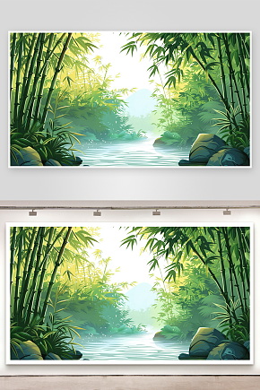 PPT背景图片竹林中国风素材下载-众图网