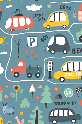 创意车卡通动物工程车背景模板下载-编号5606102-众图网