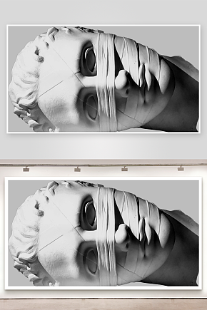 潮流复古黑白石膏雕像PNG免扣素材素材下载-众图网