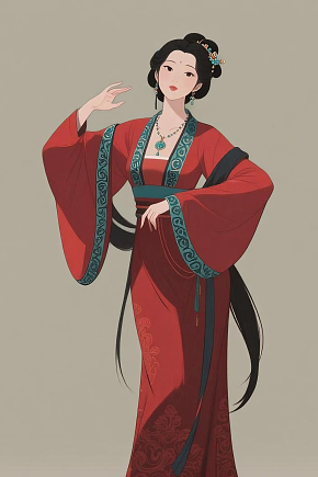 古风美女人物插画素材下载-众图网
