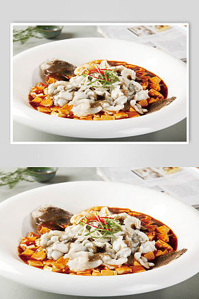 多宝鱼烩豆腐美食摄影图片素材下载-众图网