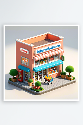 数字艺术便利店模型素材下载-众图网