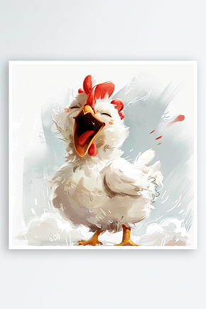 数字艺术生肖鸡插画生肖动物手绘素材下载-众图网