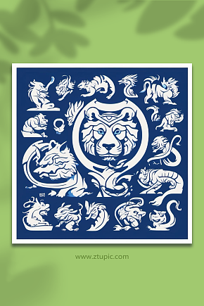 数字艺术传统纹样版画素材下载-众图网