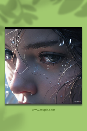 数字艺术凝视动漫插画模板下载-编号5135385-众图网