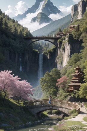 数字艺术山川河流图片素材下载-众图网