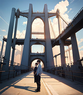 数字艺术高架桥跨江大桥场景图模板下载-编号6110437-众图网