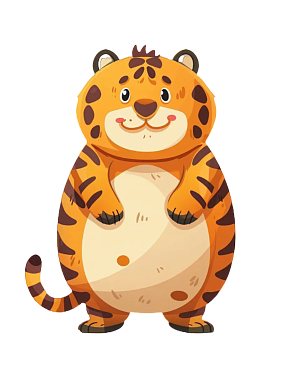 卡通老虎免扣素材素材下载-众图网