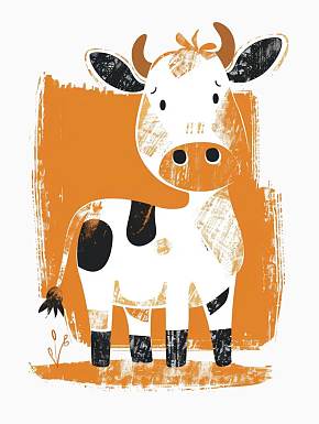 数字艺术卡通牛动物插画卡通牛插图素材下载-众图网